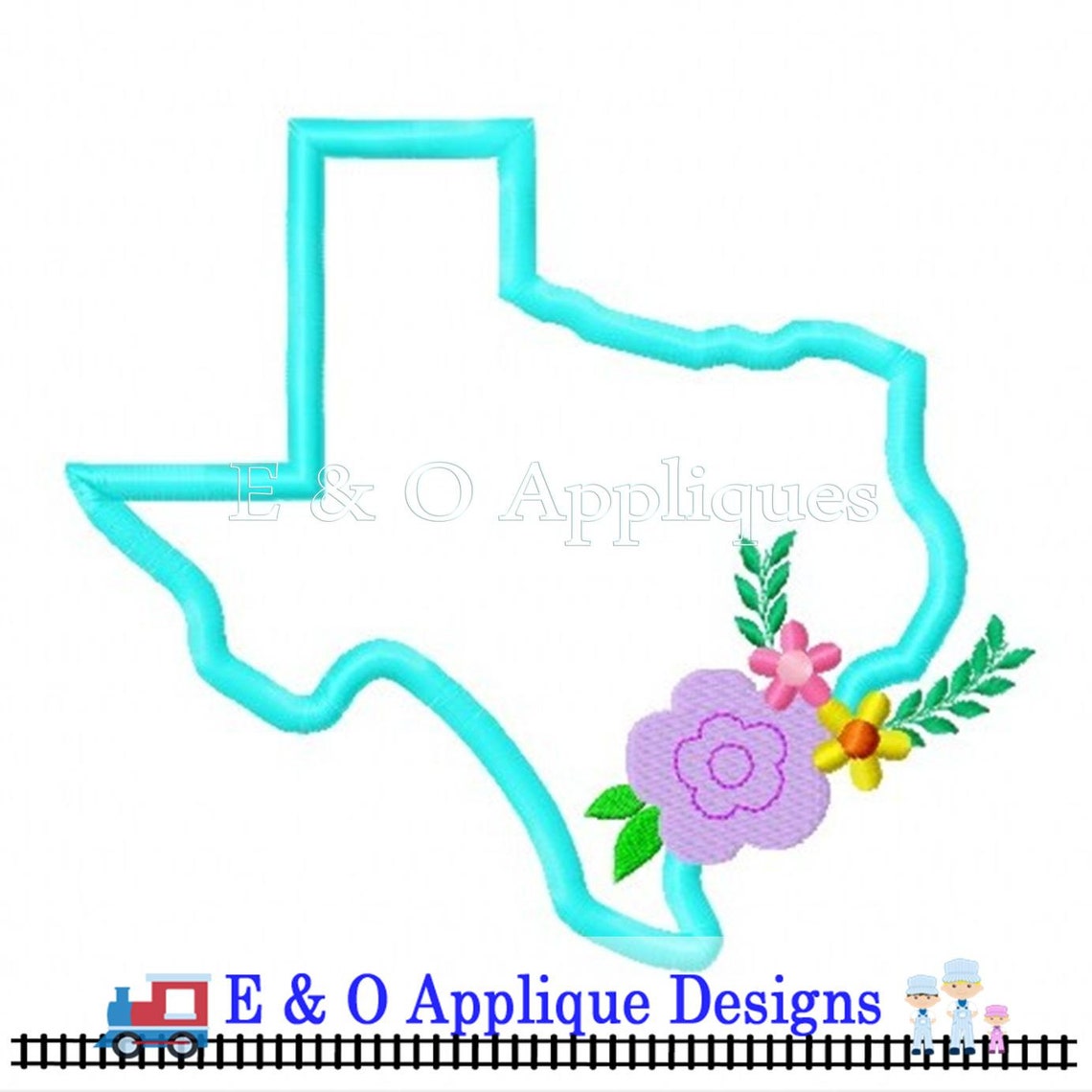 Texas Floral State Digital Applique Design State Floral | Etsy