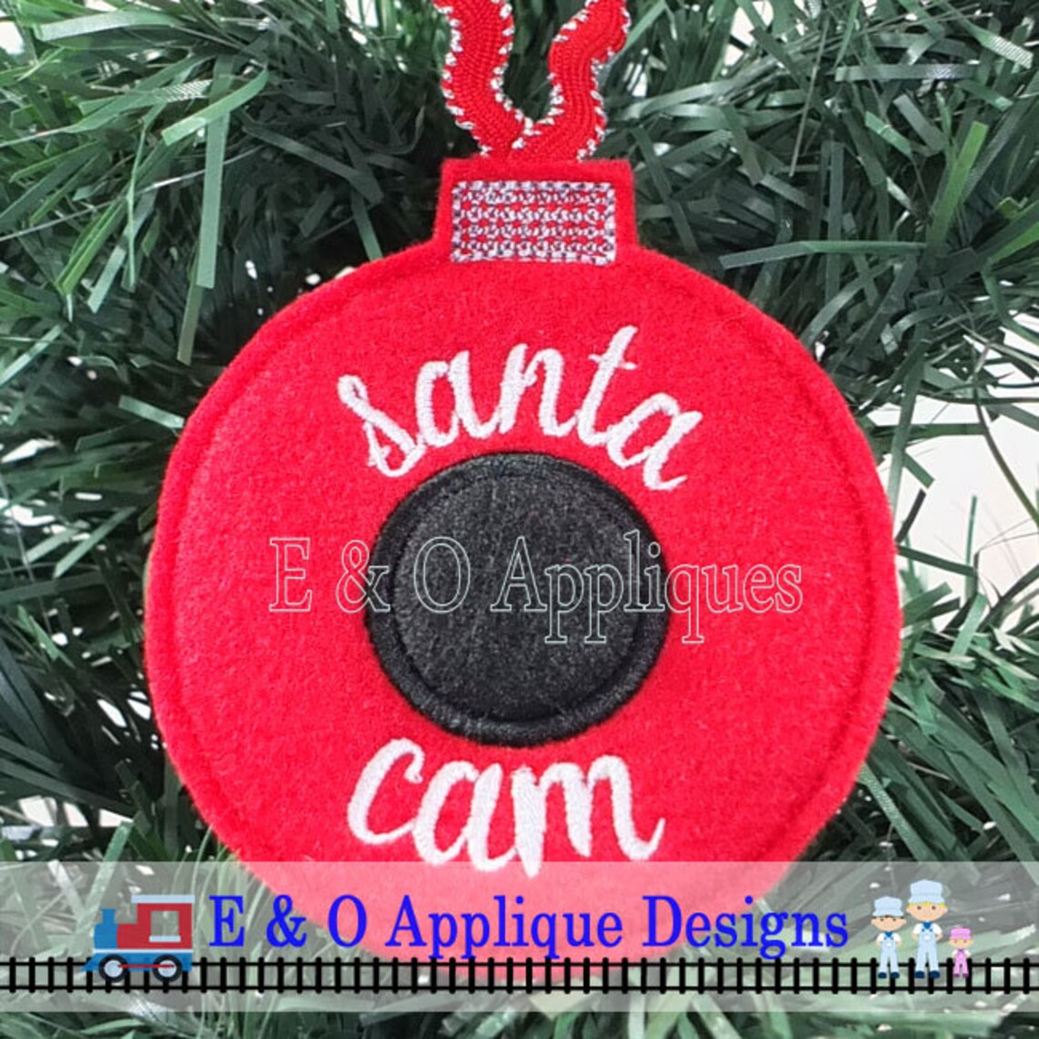 Santa Cam Ornament Embroidery Design, in the Hoop Embroidery Design ...