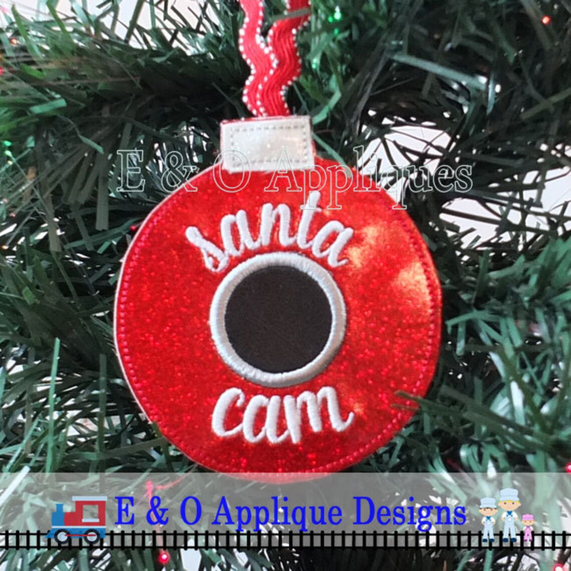 Santa Cam Ornament Embroidery Design, in the Hoop Embroidery Design ...