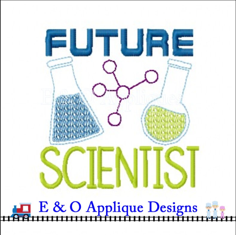 Sketch Back to School Science Embroidery Design Future Scientist ...