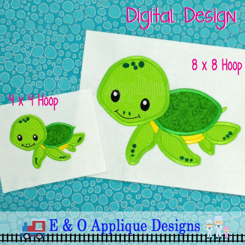Sea Turtle Applique Design Turtle Embroidery Design Turtle | Etsy