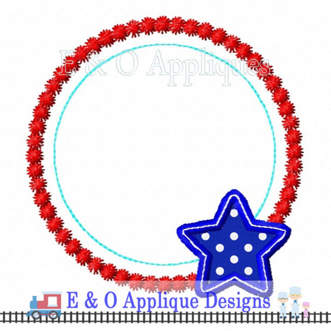 Star Monogram Frame Circle Embroidery Design Monogram Frame - Etsy