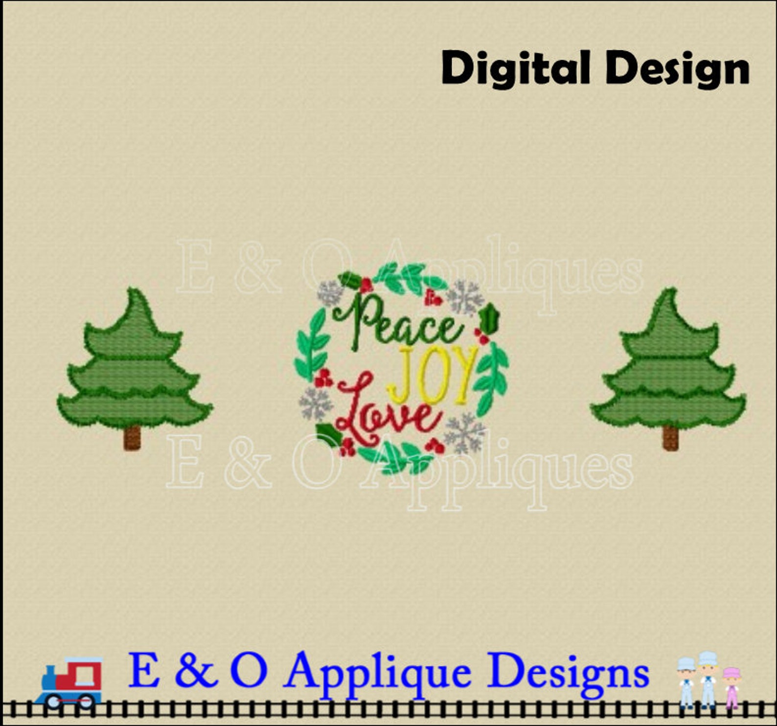 In the Hoop Table Runner Embroidery Design Christmas Peace | Etsy