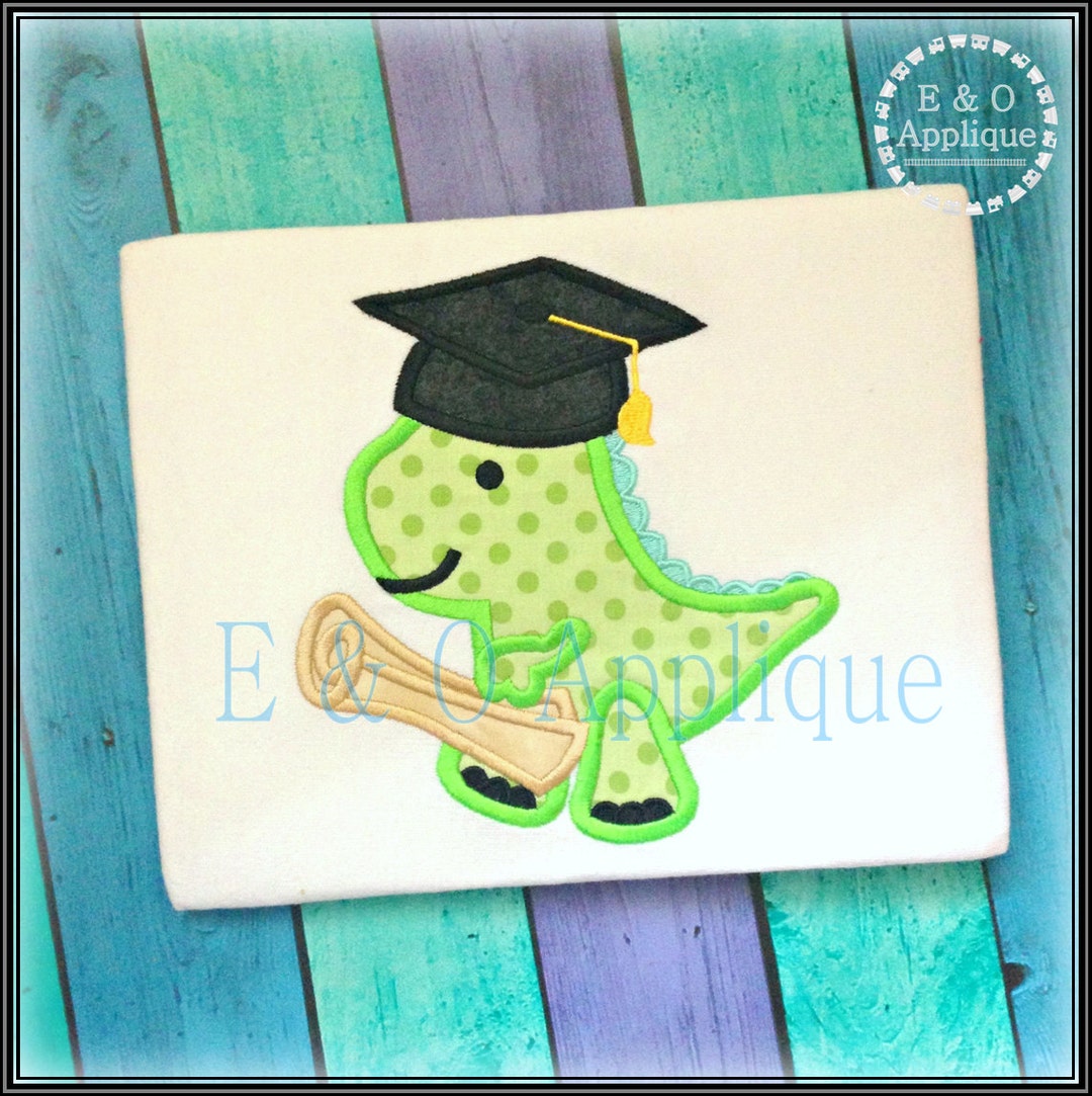 Dino Graduation Applique Design - Preschool Graduation Applique ...