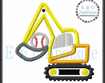 Excavator Digger Applique Design Construction Embroidery Design Digital ...