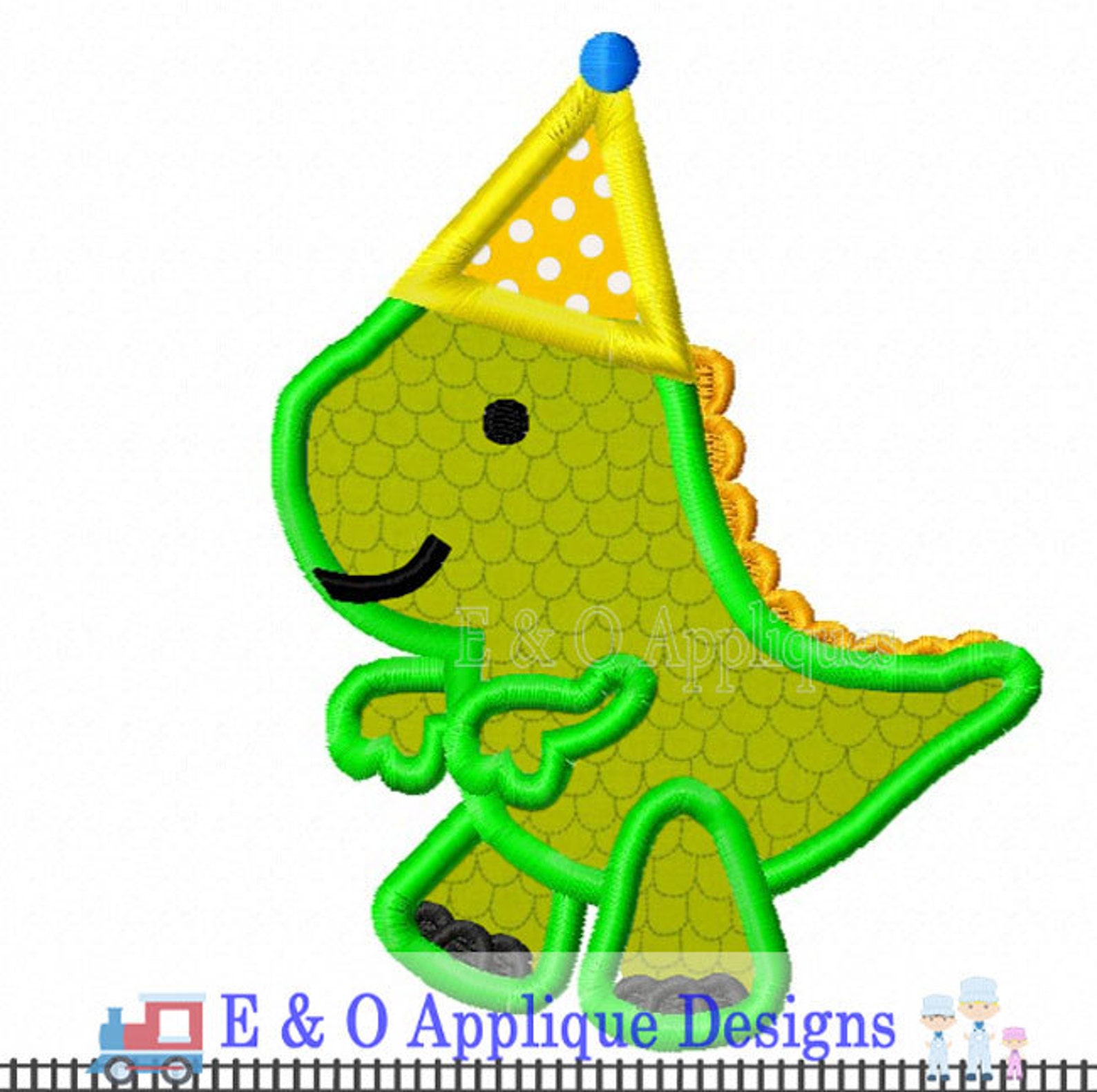 Dino Birthday Applique Design Dinosaur Birthday Applique | Etsy