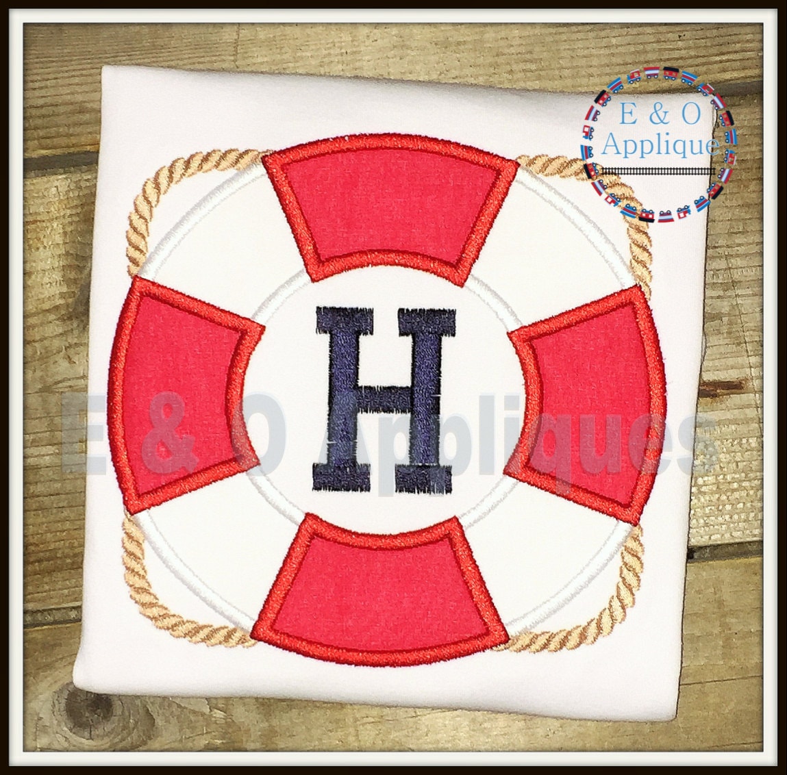 Life Ring Monogram Machine Embroidery Design Nautical | Etsy