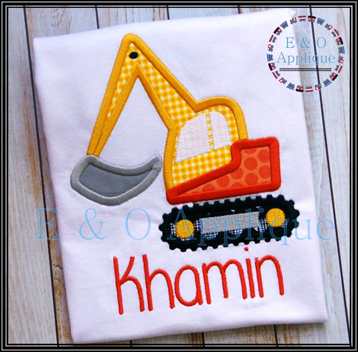 Excavator Digger Applique Design Construction Embroidery | Etsy