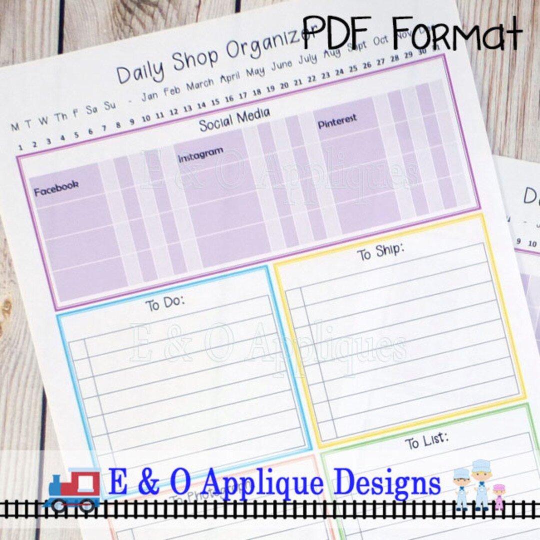Daily Shop Organizer - Printable File - PDF - Etsy Shop Planner ...