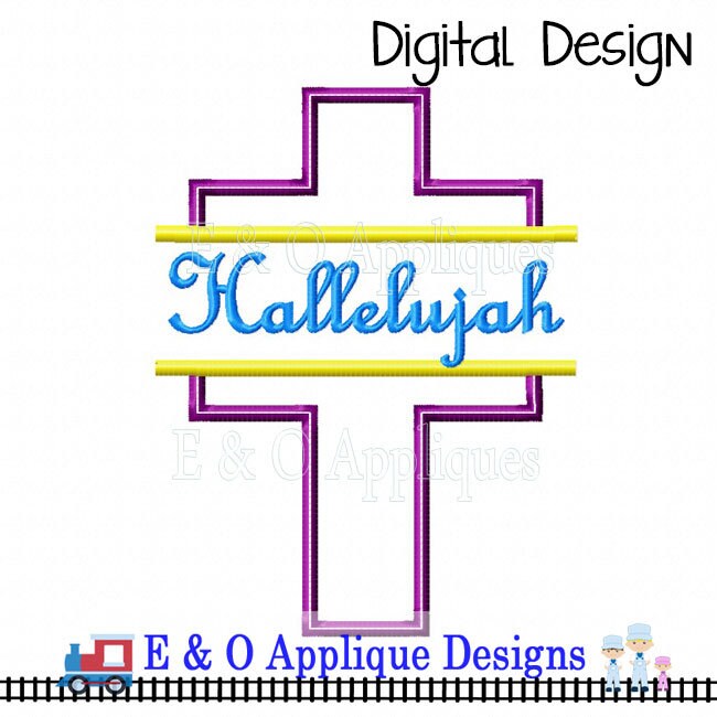 Hallelujah Cross Applique Design Cross Applique Design | Etsy