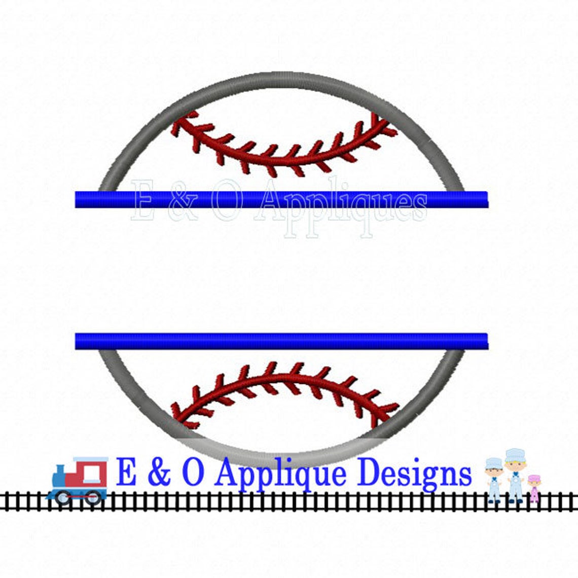 Split Baseball Applique Design Baseball Applique Design | Etsy