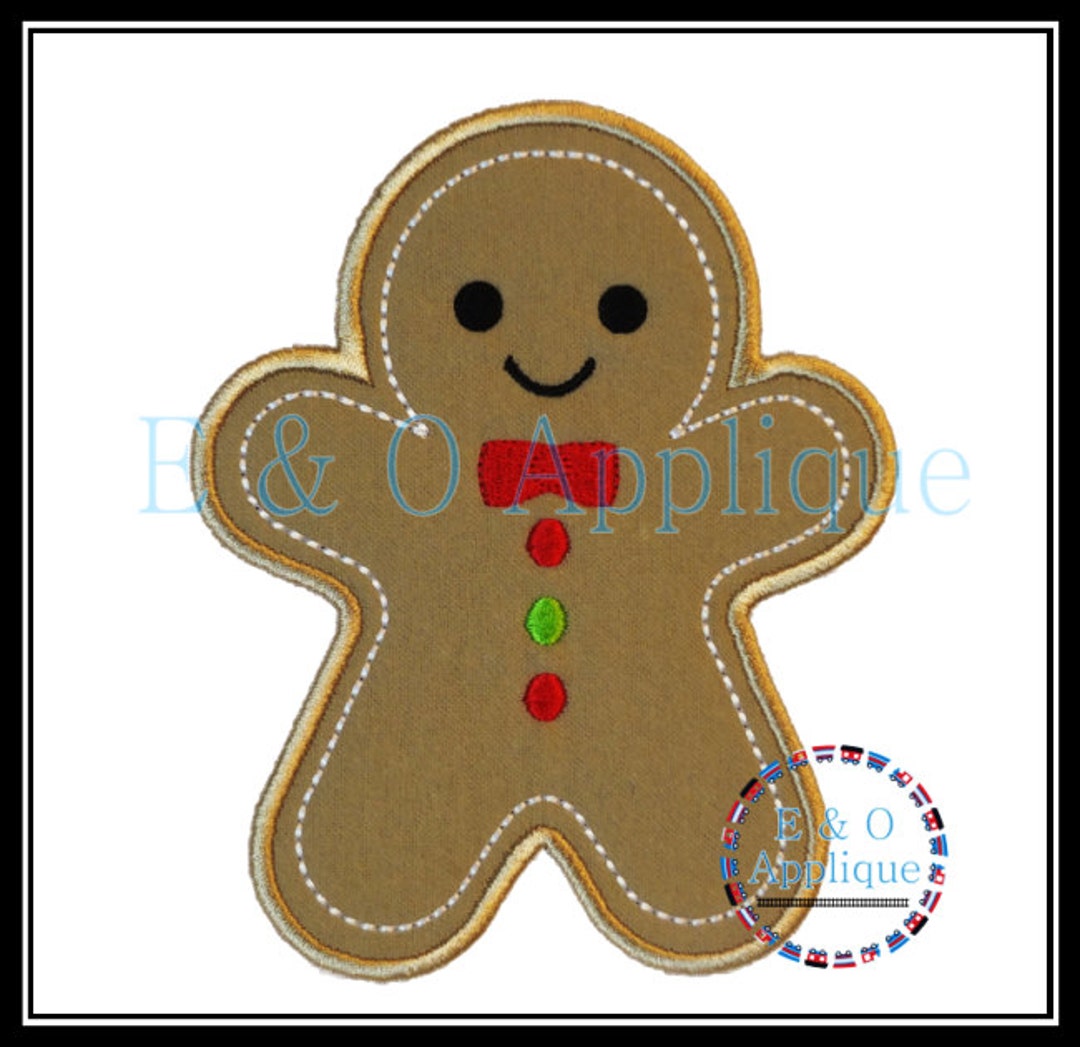Gingerbread Boy Applique Embroidery Design - Christmas Embroidery ...