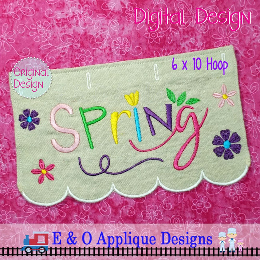 In the Hoop Table Runner Embroidery Design - Spring Embroidery Design ...
