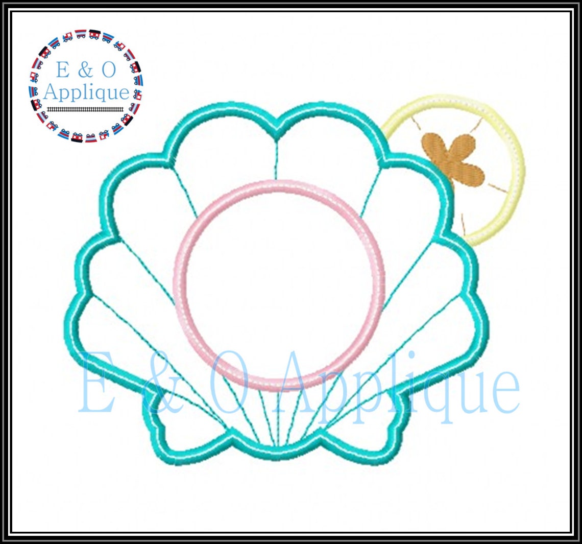 Seashell Monogram Applique Design Seashell Applique Beach | Etsy