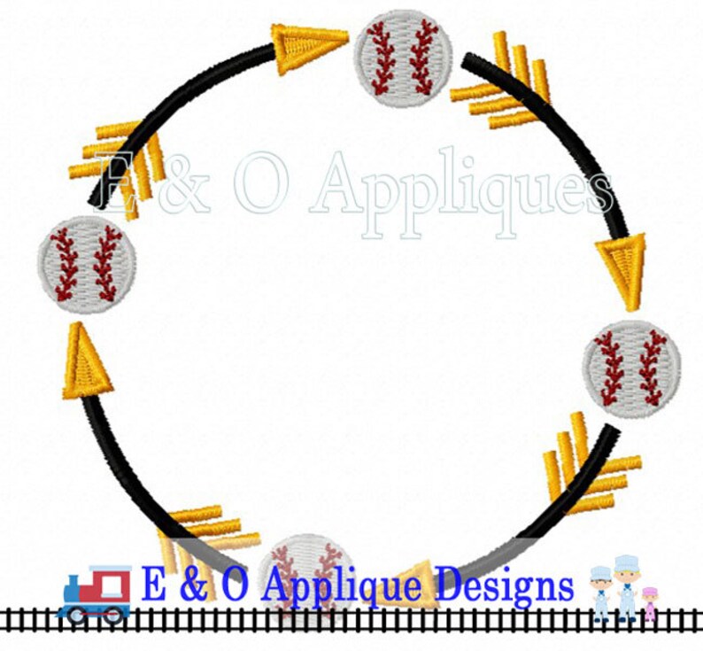 Arrow Baseball Monogram Machine Embroidery Design Tribal | Etsy