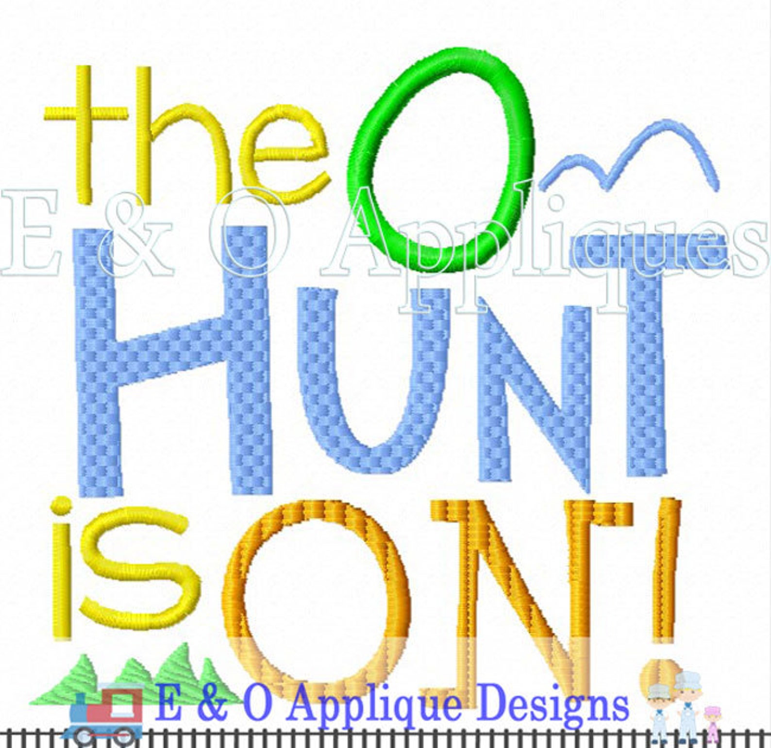 The Hunt is on Embroidery Design the Hunt is on Applique Design Easter ...