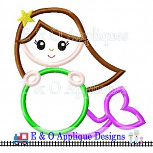 Mermaid Monogram Applique Design - Mermaid Applique Design - Mermaid ...