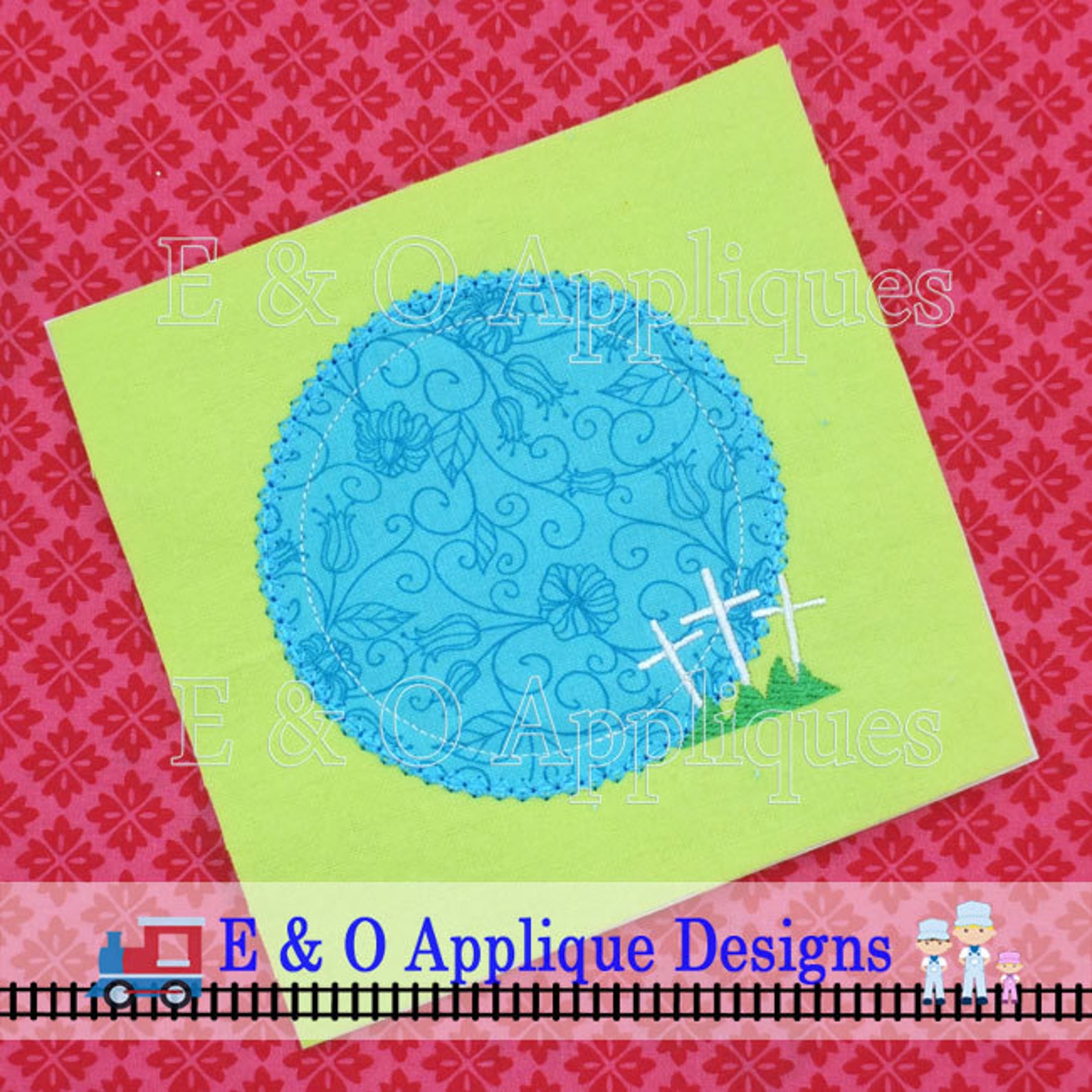 3 Crosses Monogram Frame Applique Design - Easter Frame Embroidery ...