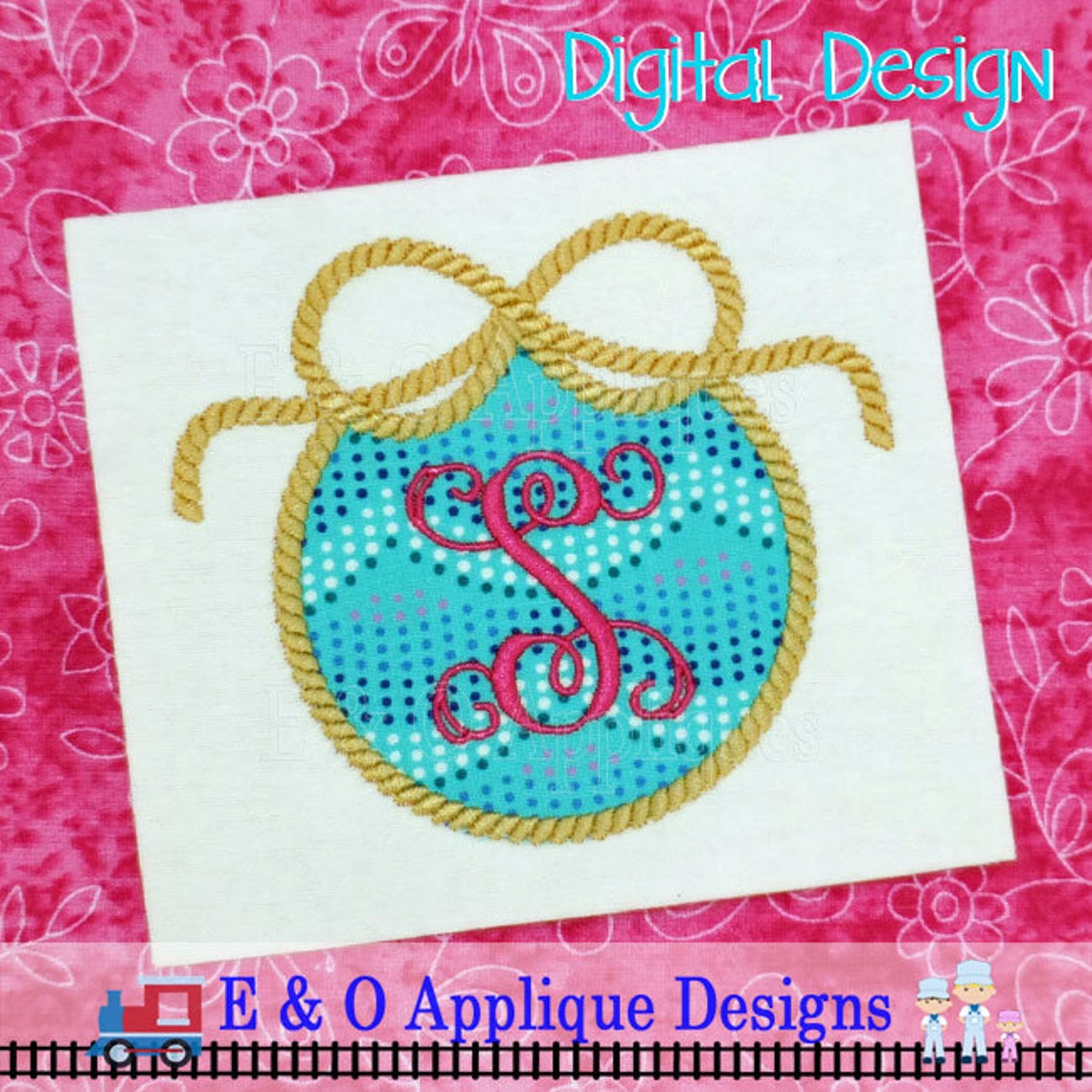 Rope Knot Monogram Machine Applique Digital Design - Etsy