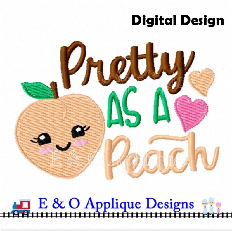 Pretty as A Peach Machine Embroidery Design Peach Embroidery - Etsy