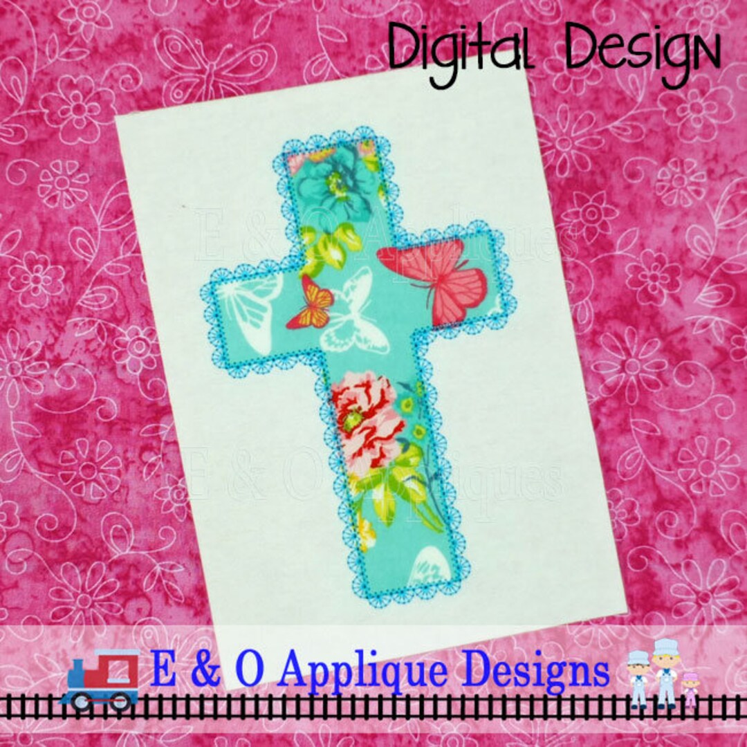 Cross Applique Design - Cross Embroidery Design - Lace Applique Design ...