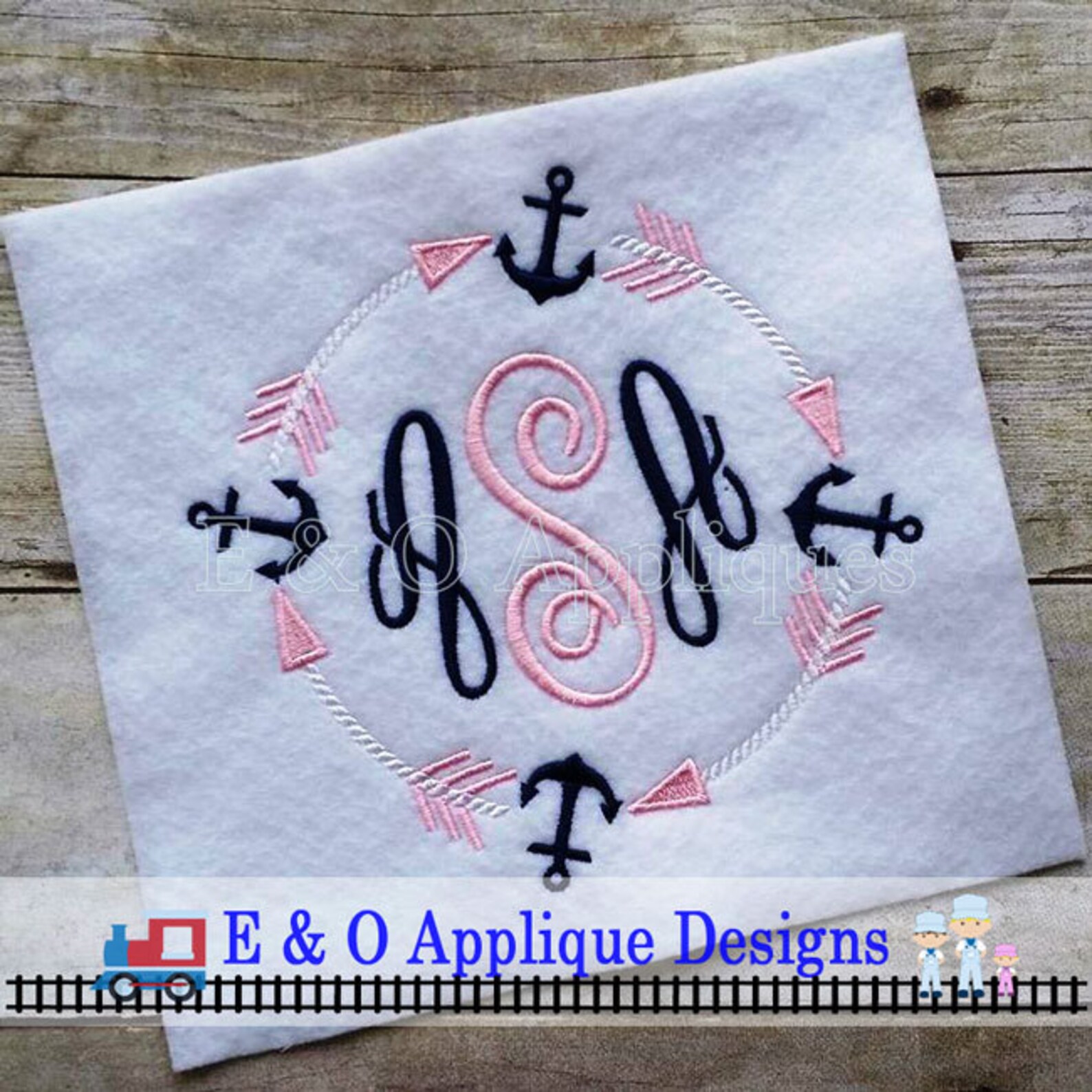Arrow Anchor Monogram Machine Embroidery Design - Tribal Embroidery ...