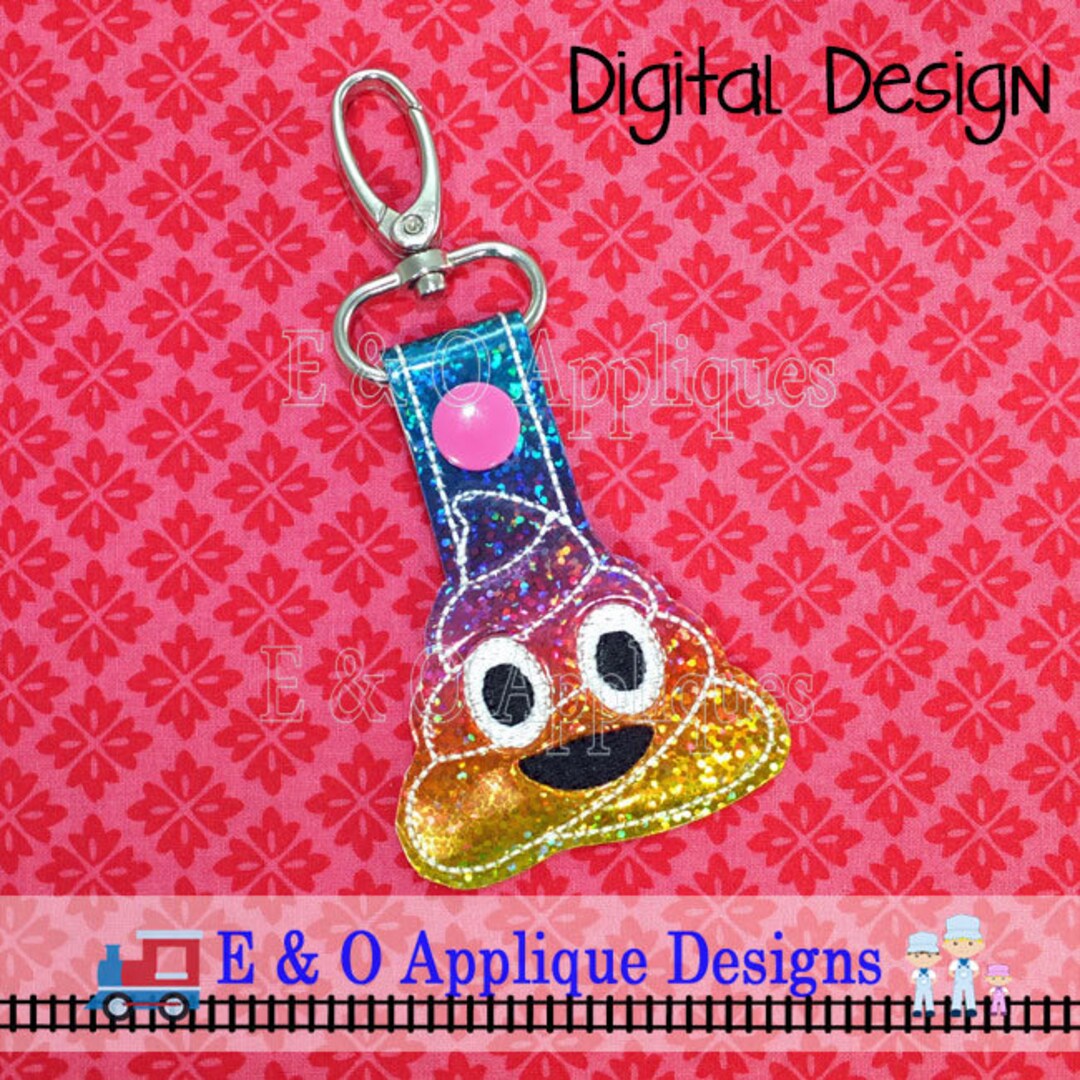 Emoji Embroidery Design, Poop Snap Tab Embroidery Design, Happy Poop ...