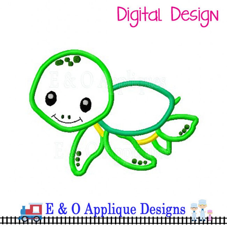 Sea Turtle Applique Design Turtle Embroidery Design Turtle | Etsy