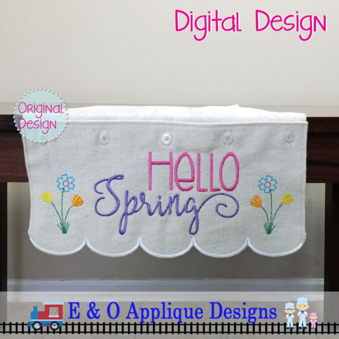 In the Hoop Table Runner Embroidery Design - Hello Spring Embroidery ...