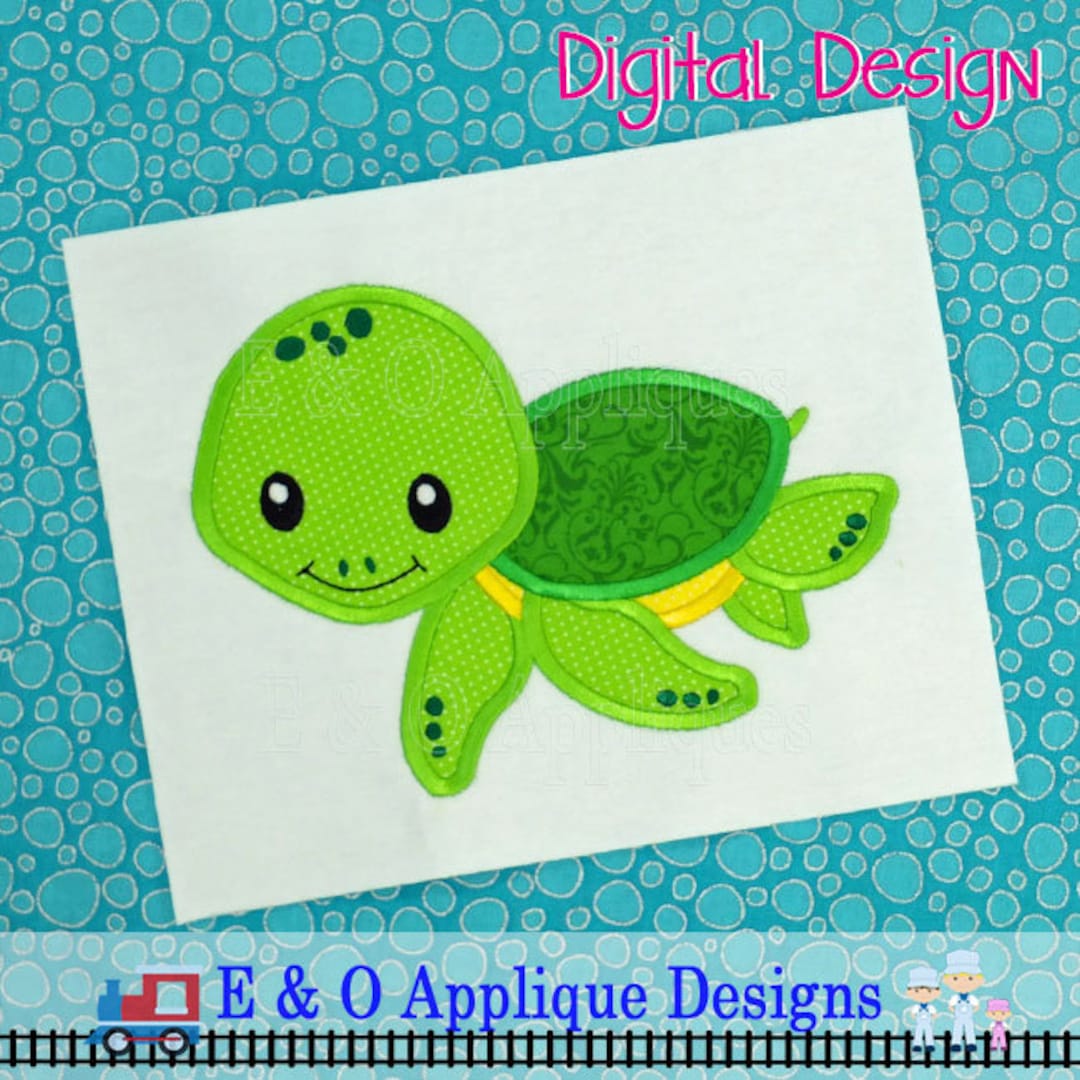Sea Turtle Applique Design - Turtle Embroidery Design - Turtle Applique ...