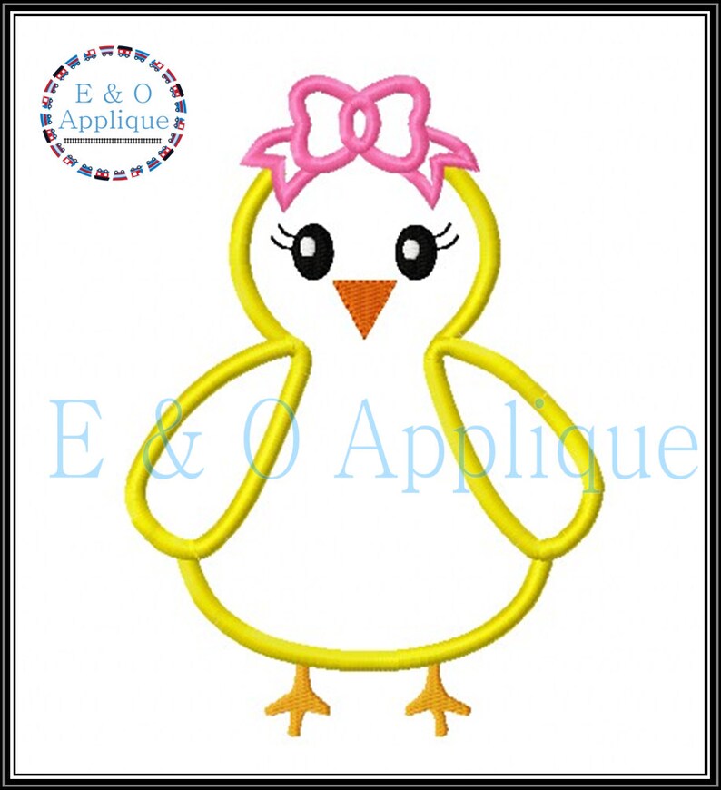 Chick Embroidery Design - Easter Embroidery Design - Easter Girl Chick ...