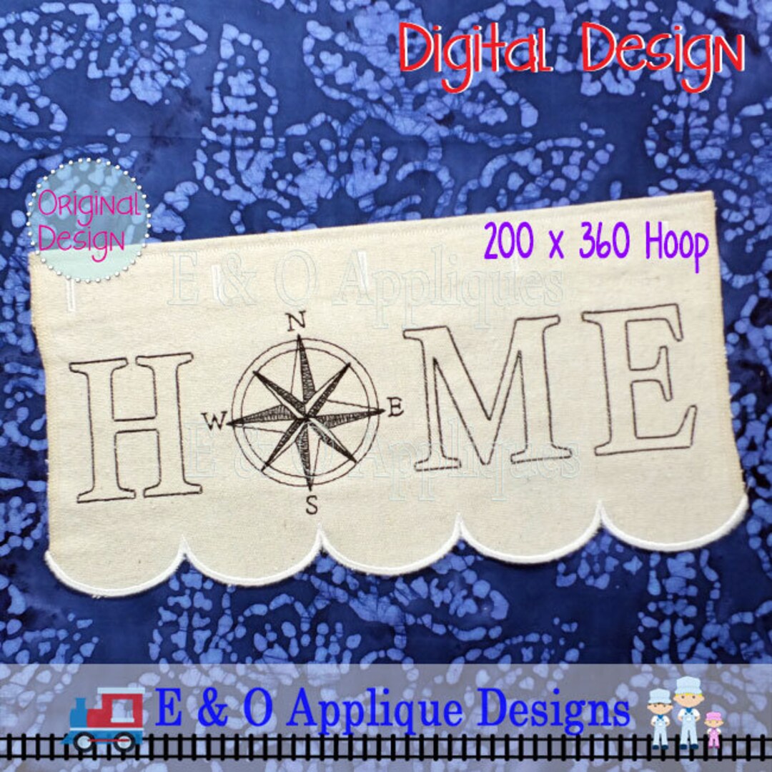 In the Hoop Table Runner Embroidery Design - Home Nautical Embroidery ...