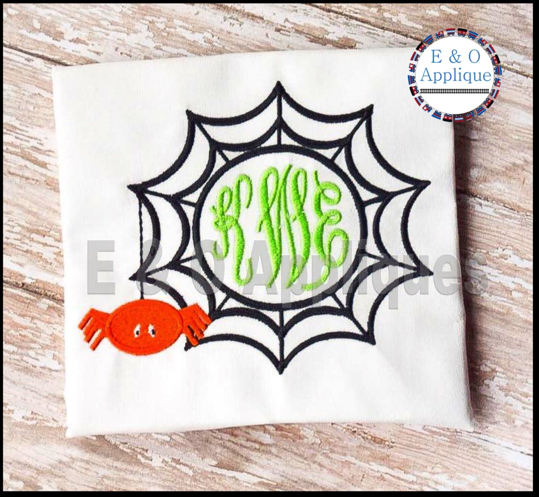 Spiderweb Monogram Embroidery Design - Halloween Embroidery Design ...