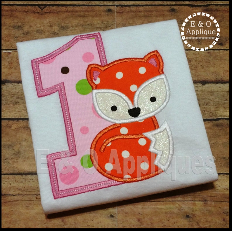 Fox Birthday Applique - Fox Birthday Embroidery - Woodland Creatures ...