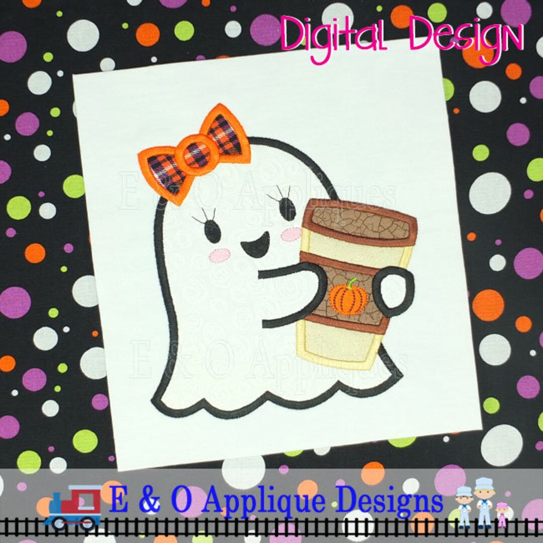 Halloween Ghost Applique Design - Halloween Applique Girl Design ...