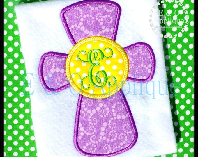 Cross Monogram Applique Design Cross Applique Design - Etsy
