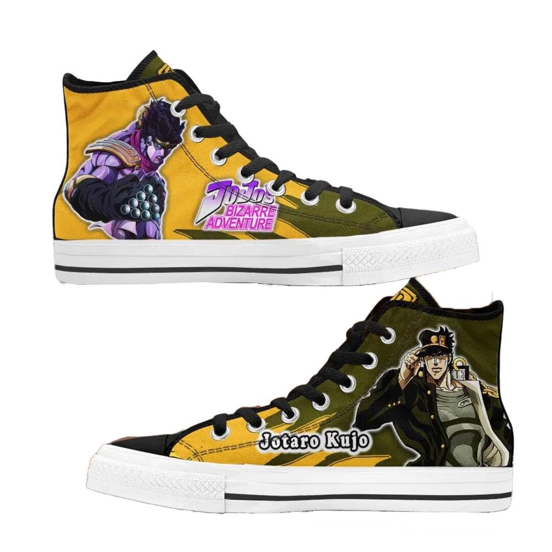 Jotaro Kujo High Top Shoes Jojo's Bizarre Adventure Anime Sneakers - Etsy