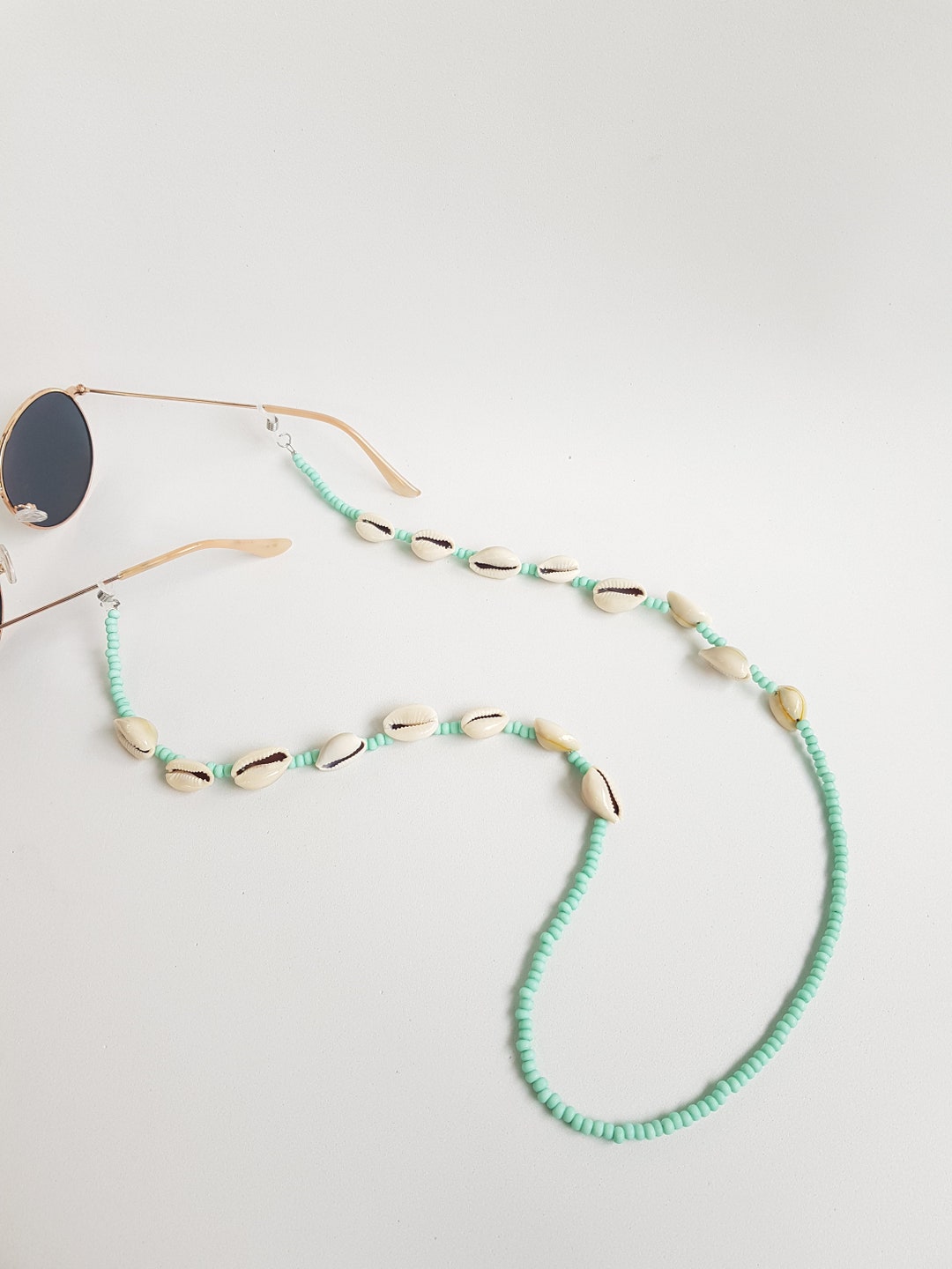 Shell Sunglass Chain, Blue Glasses Strap, Blue, Sunglass Strap ...