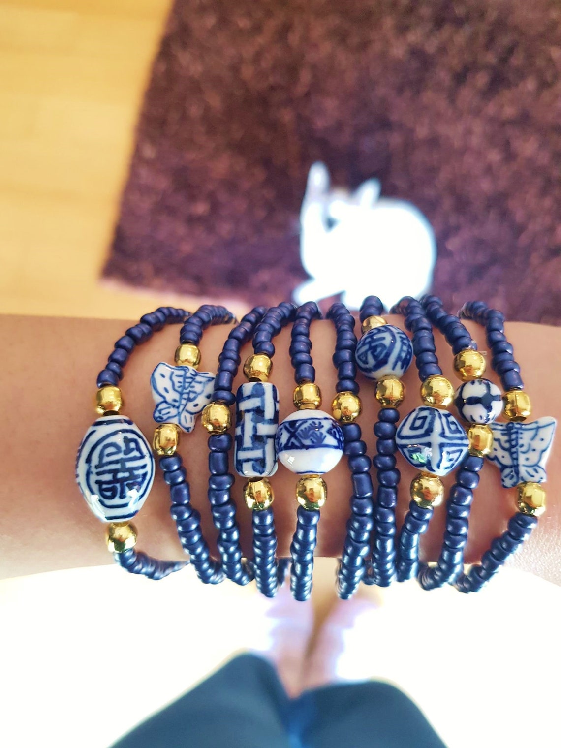 Oxford Blue Friendship Bracelets Boho Chic Bracelets beaded | Etsy