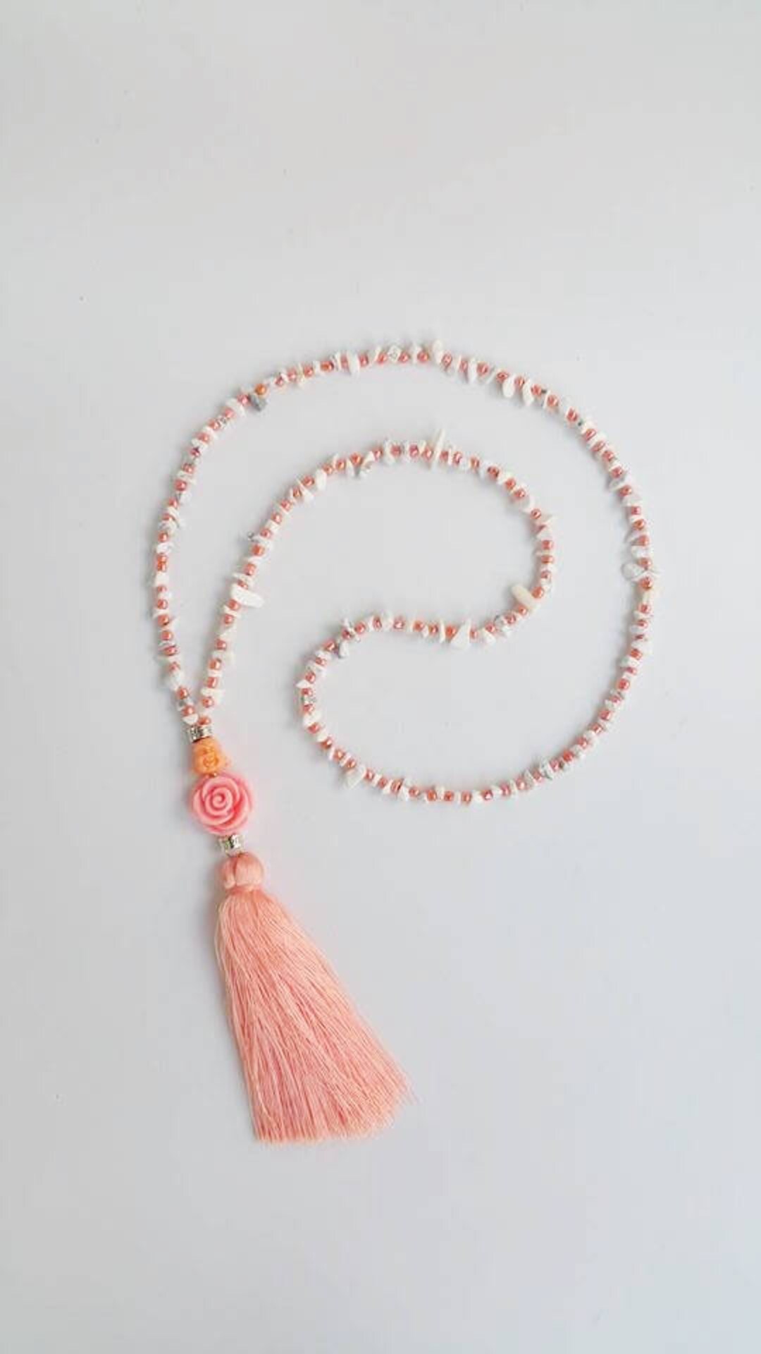 Tassel Jewelry - Long Pink Necklace - Tassel Necklaces - Long Boho ...