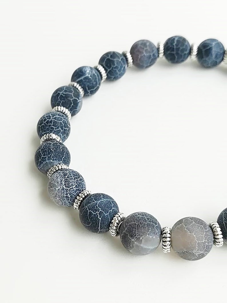 Frost Grey Agate - Frost Agate - Beaded Bracelet - Beaded Bracelets ...