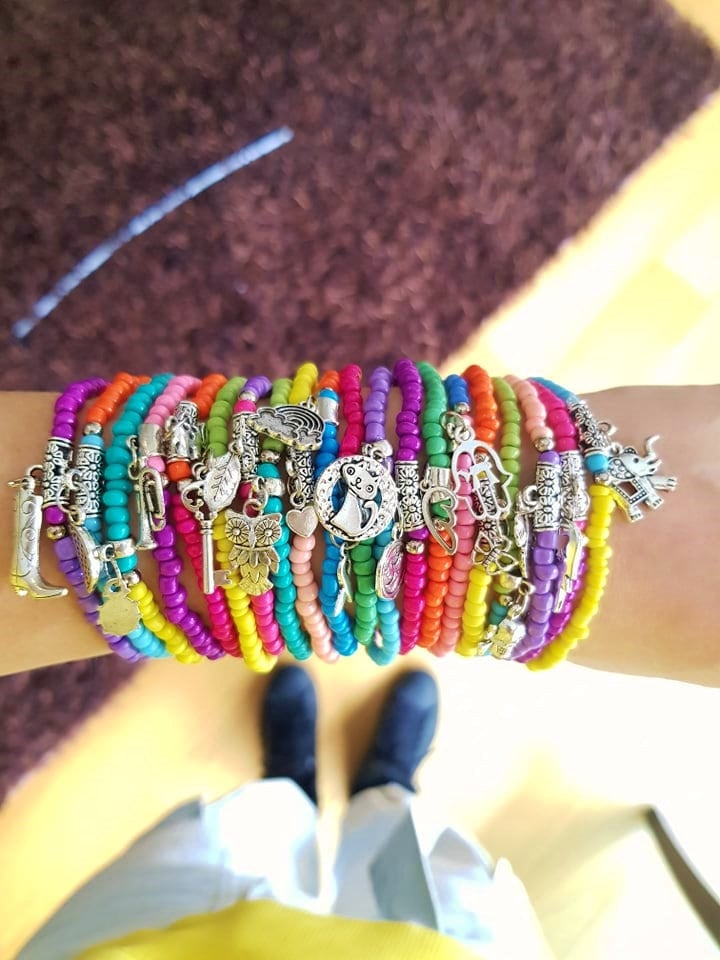 Bulk Bracelets Set Frienship Gift Beaded Bracelet Stretch Bracelet Layering Jewelry Bohemian ...