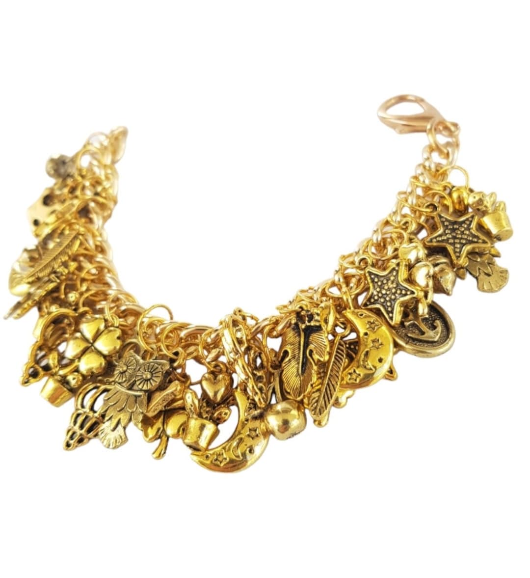 Charm Bracelet Gold for Woman Chain Charms Bracelets, Charm Bracelet ...