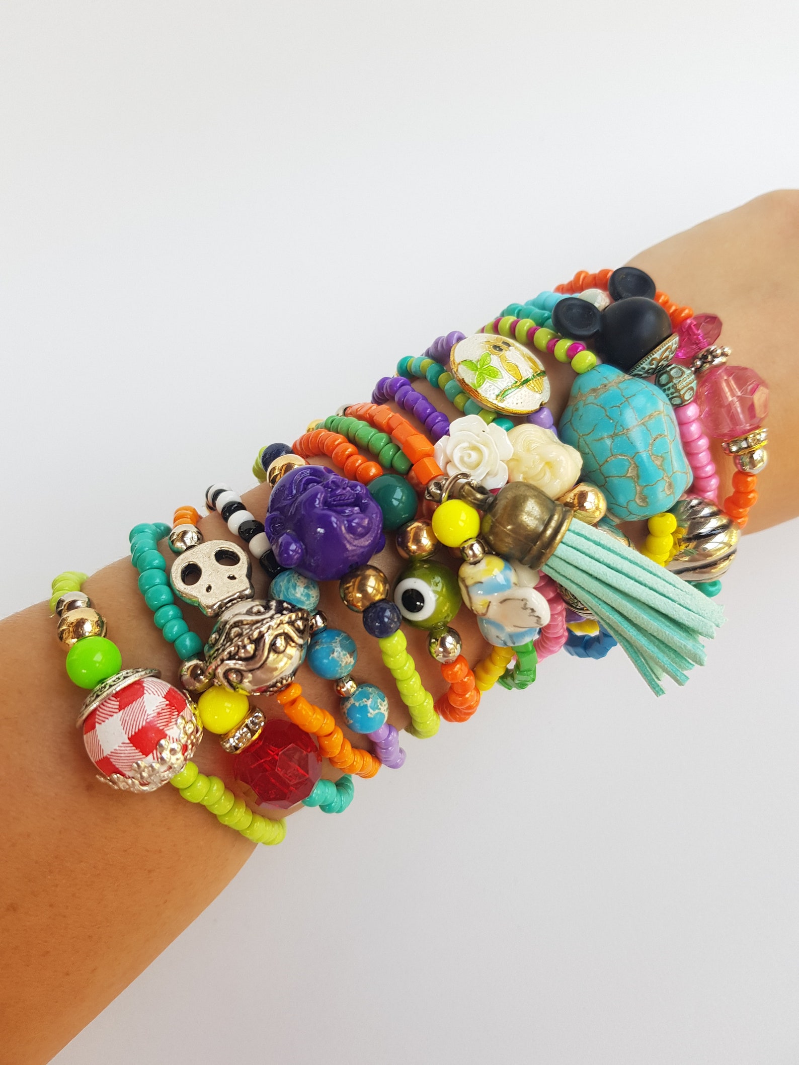 15 Boho Chic Bracelets Stretch Bracelets Layered Jewelry - Etsy