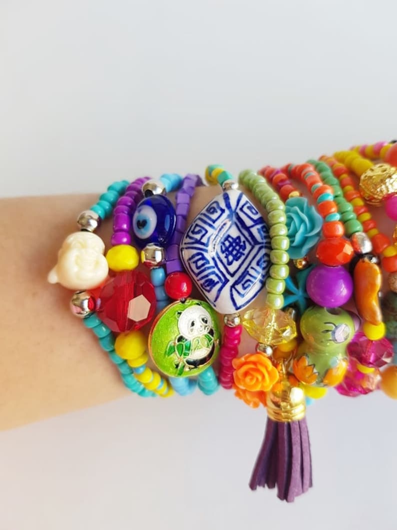 Bracelet set Bohemian Bracelet Hippie Bracelet boho | Etsy