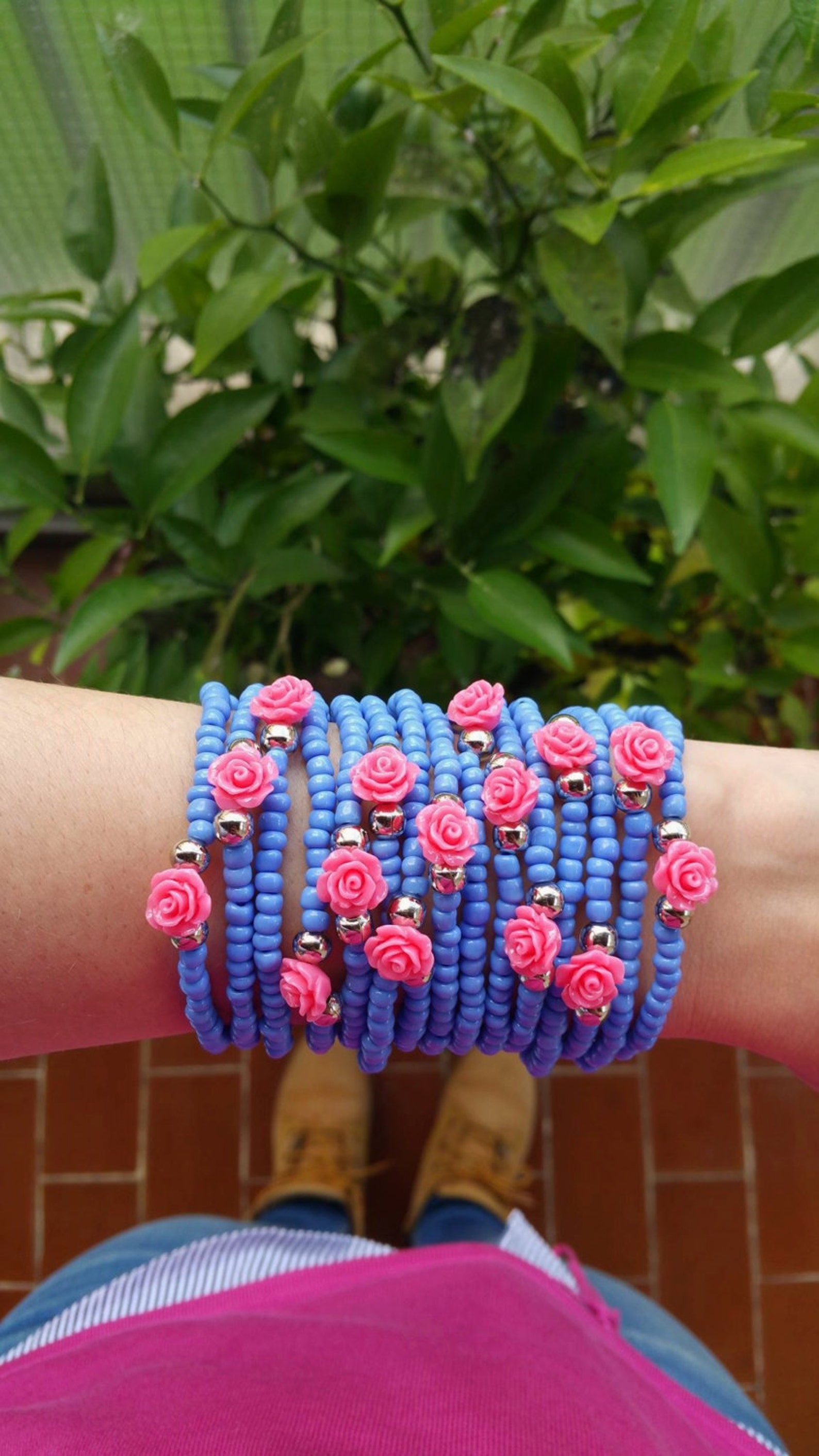 Light Blue Friendship Bracelet Layered Bracelets Stretch - Etsy