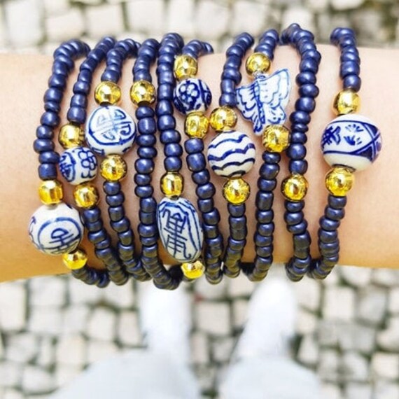 Oxford Blue Friendship Bracelets Boho Chic Bracelets beaded | Etsy