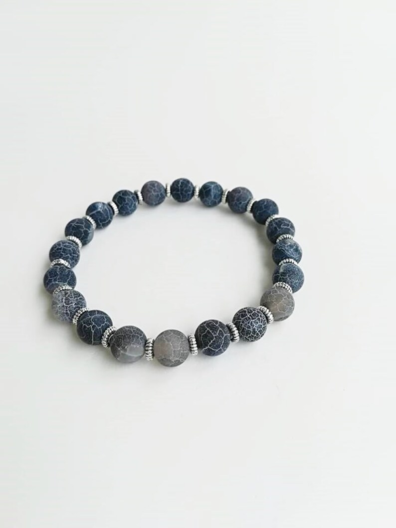 Frost Grey Agate - Frost Agate - Beaded Bracelet - Beaded Bracelets ...