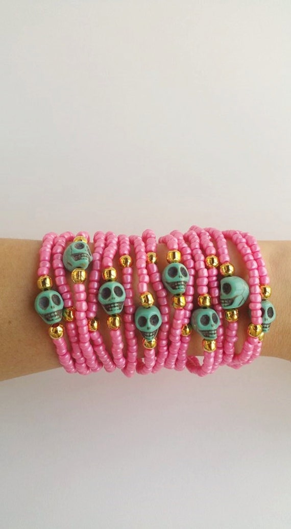 Skull bracelet layering bracelets stacking bracelets | Etsy