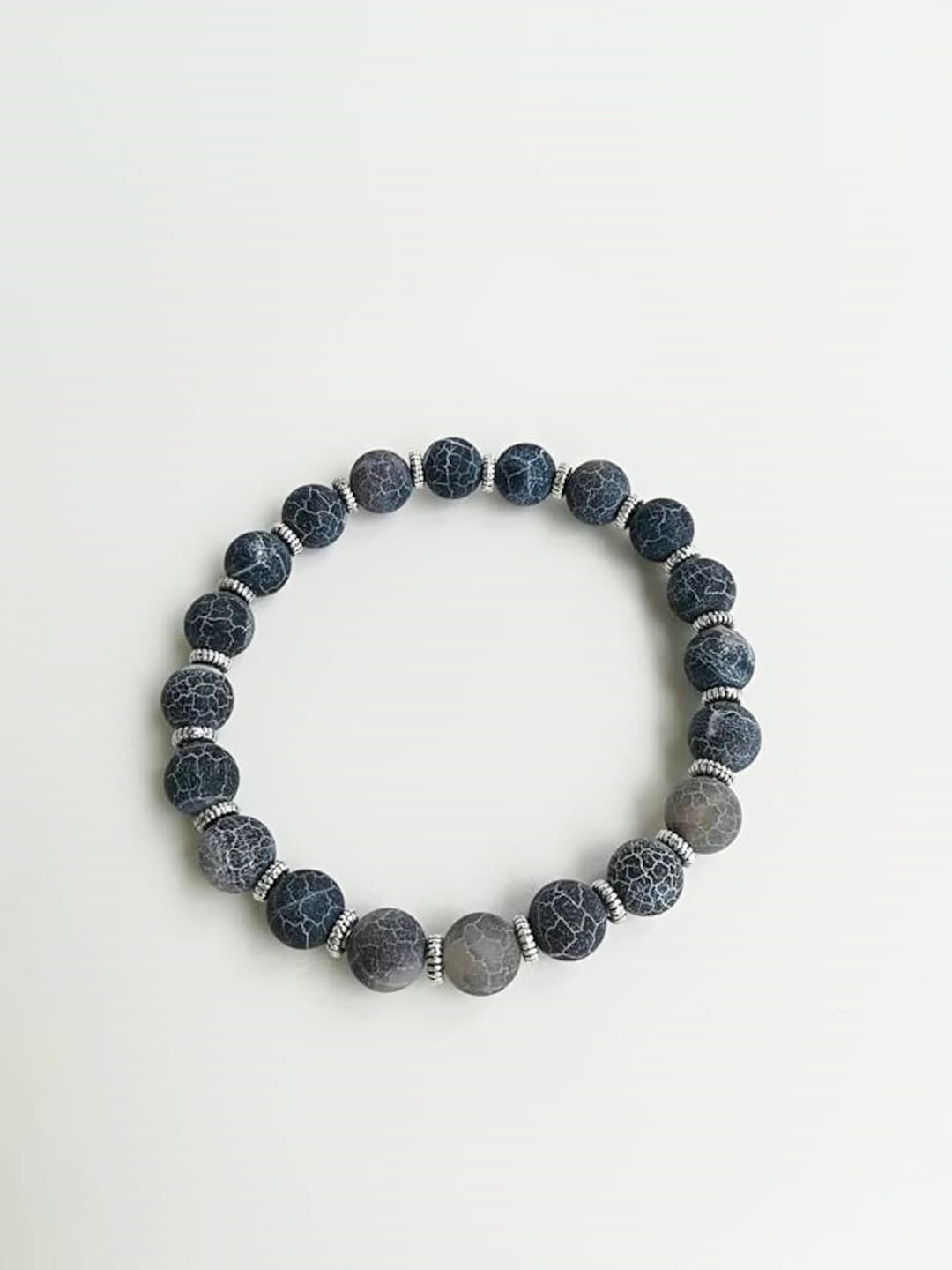 Frost Grey Agate - Frost Agate - Beaded Bracelet - Beaded Bracelets ...